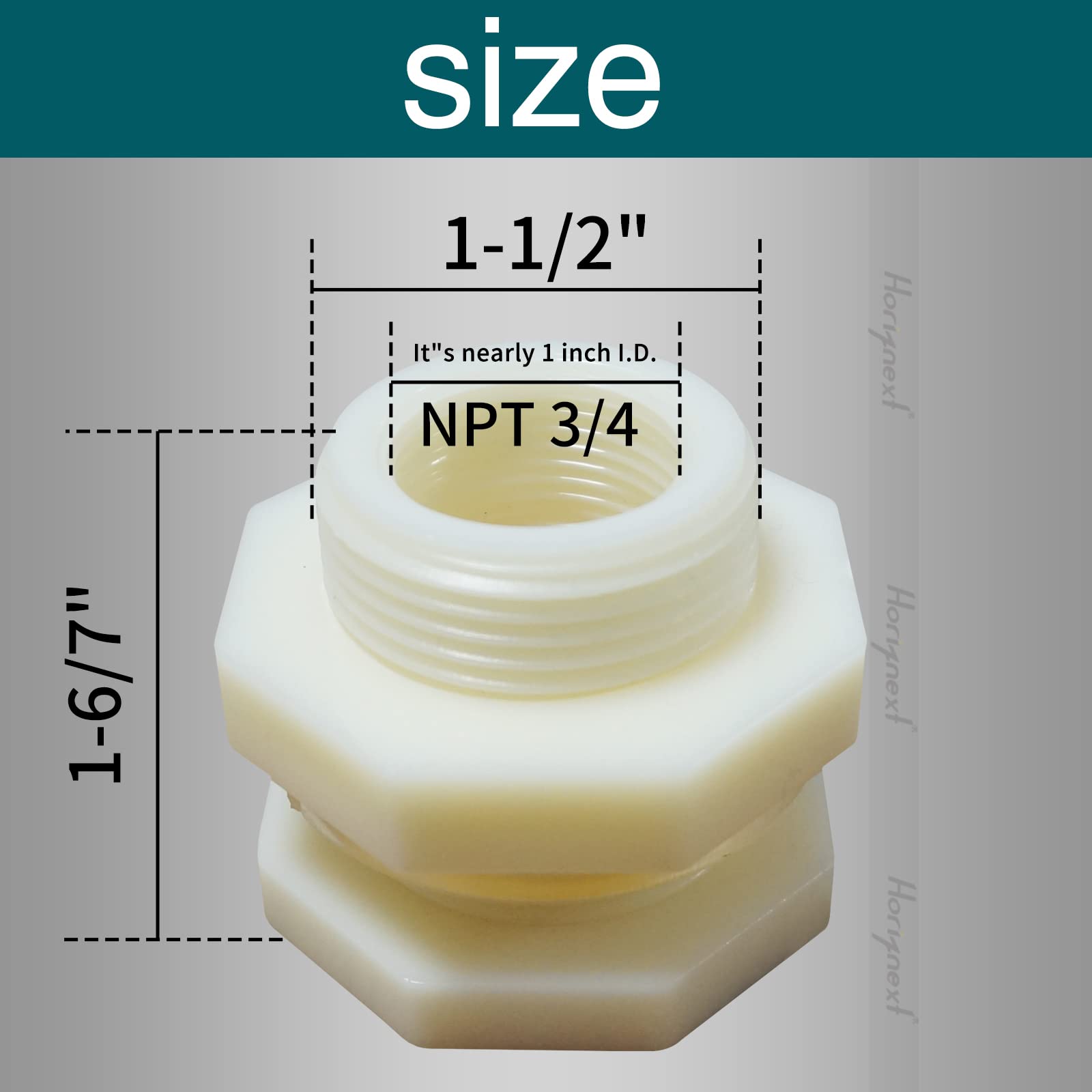 Snapklik.com : Horiznext NPT 3/4" ABS Bulkhead Fitting, Plastic Pipe ...