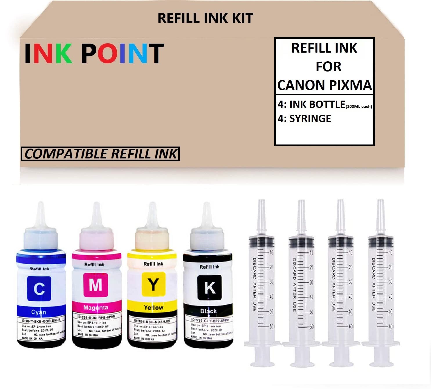 INK POINT Refill Ink for Pg 47 and Cl 57 Ink Cartridge Compatible with ...