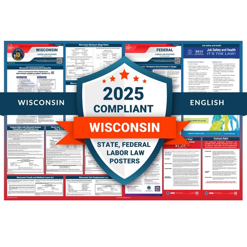 Amazon.com: Labor Law Posters 2025 - Wisconsin Labor Law Poster State ...