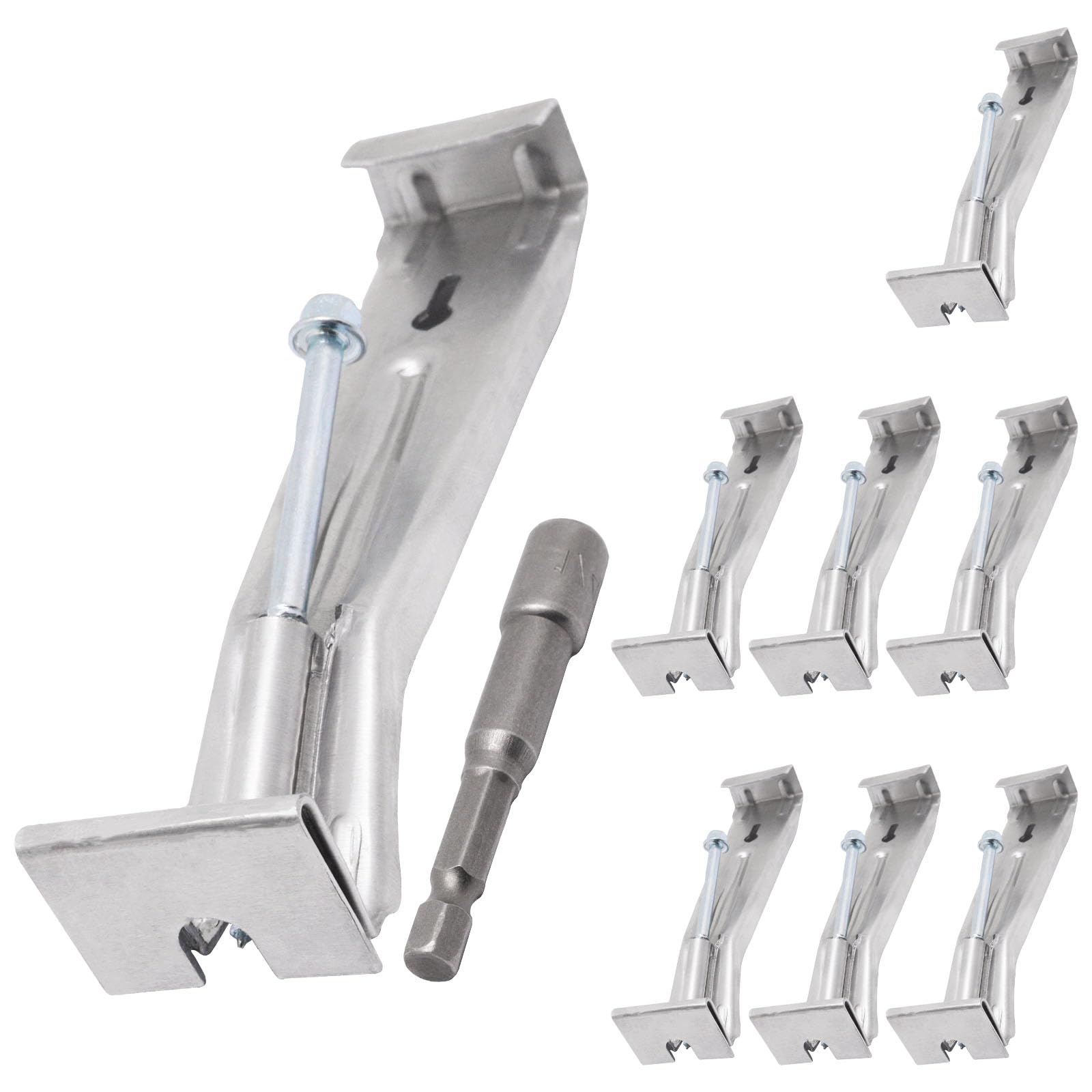 BUXIMN 8 Pack Gutter Hangers 5 Inch, Heavy Duty Gutter Brackets Hidden ...