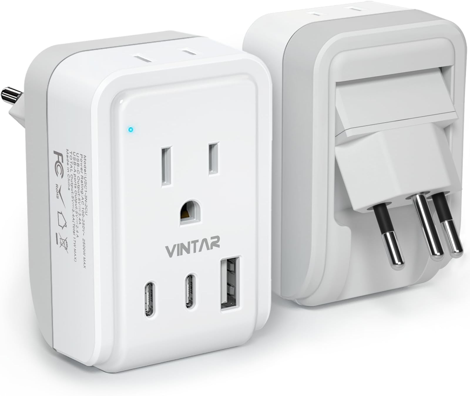 Amazon.com: 1 Pack Brazil Power Adapter Travel Plug, VINTAR Foldable ...