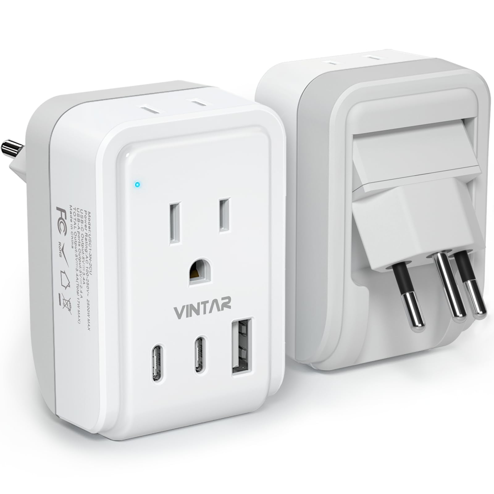 Amazon.com: 1 Pack Brazil Power Adapter Travel Plug, VINTAR Foldable ...