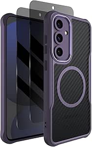 Amazon.com: Dahkoiz for Galaxy S24-FE Case with Privacy Screen Protector X2, Compatible with ...