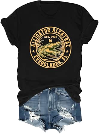 Amazon.com: Alligator Alcatraz T-Shirt Funny Alligator Alcatraz ...