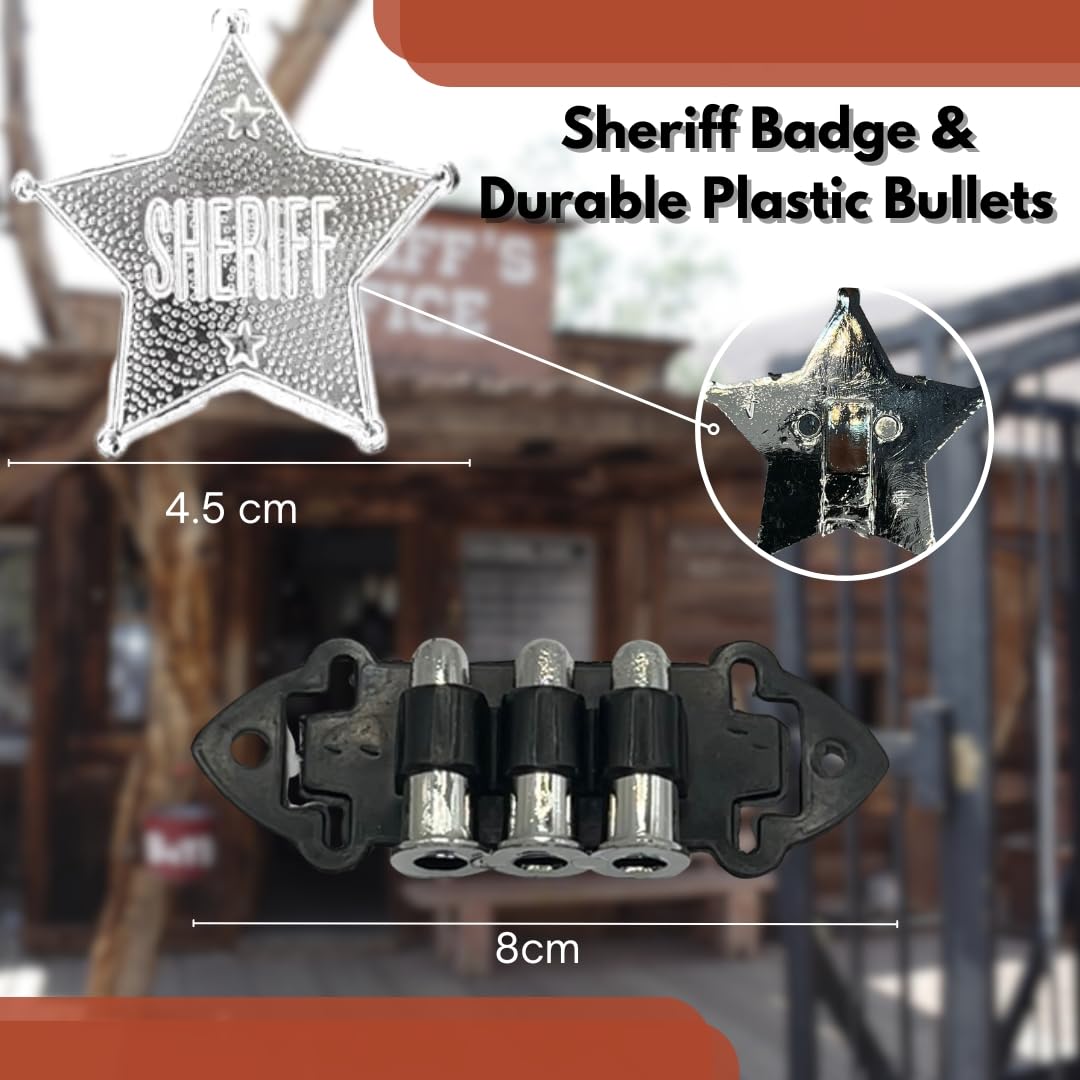 Cowboy Sheriff Role Play Set Twin Toy Guns with Holster Belt, Bullets ...