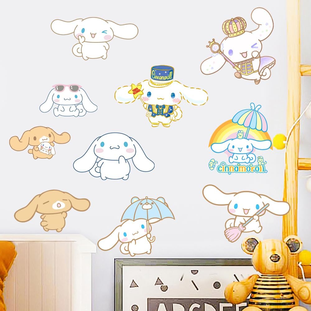 Amazon.com: Kids Room Wall Sticker for Cinnamoroll,Kawaii Cartoon Wall ...