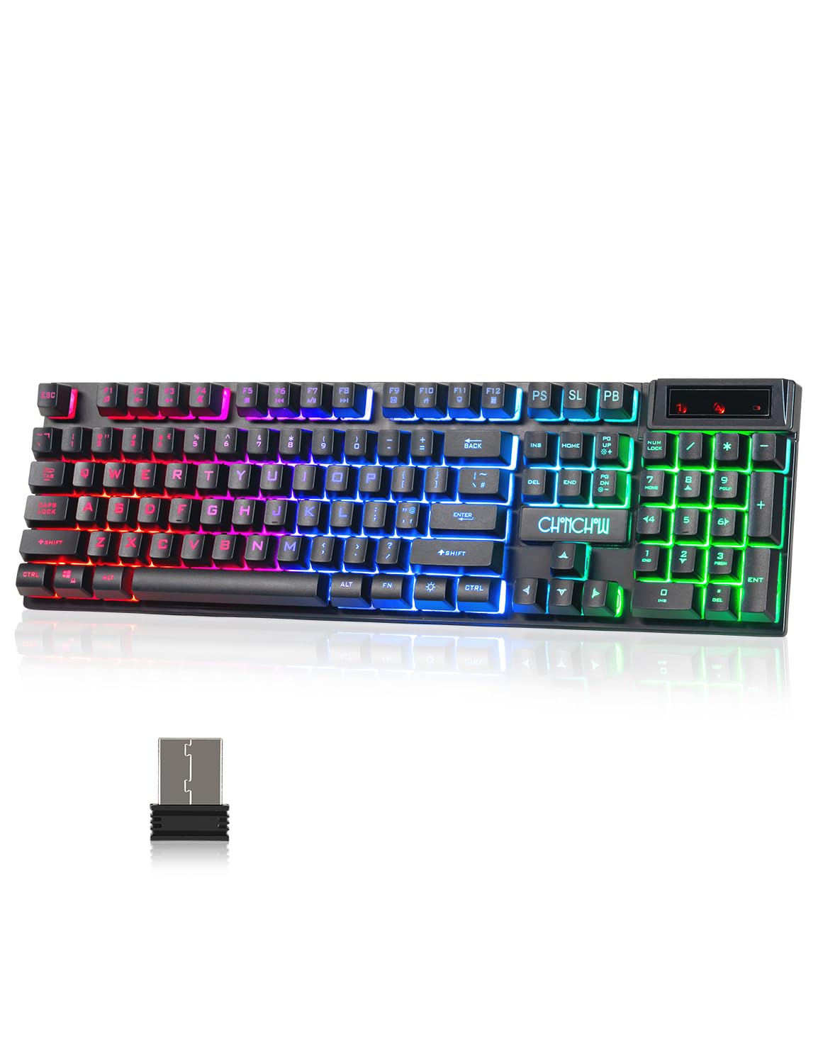 Amazon.com: CHONCHOW Wireless Gaming Keyboard, Rechargeable 104 Key ...