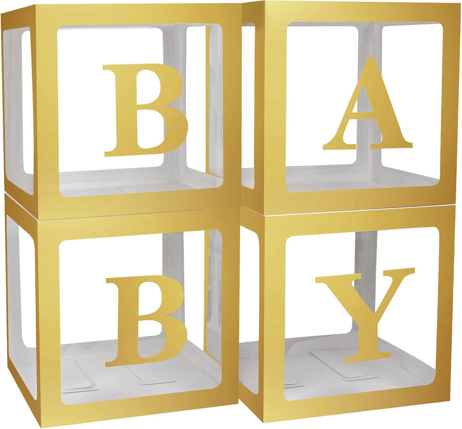 Amazon.com: Cajas de bebé con letras para baby shower, 4 cajas de ...