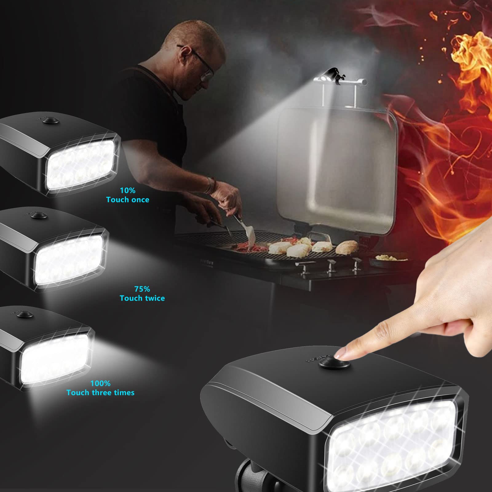 Bbq Portable Outdoor Lights 4 Burner Portable Gas Plancha 10kW BBQ