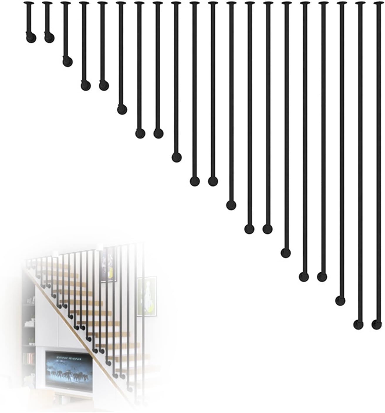 Amazon.com: L-Shaped Iron Handrail Stair Railing-Side Mounted Easy to ...