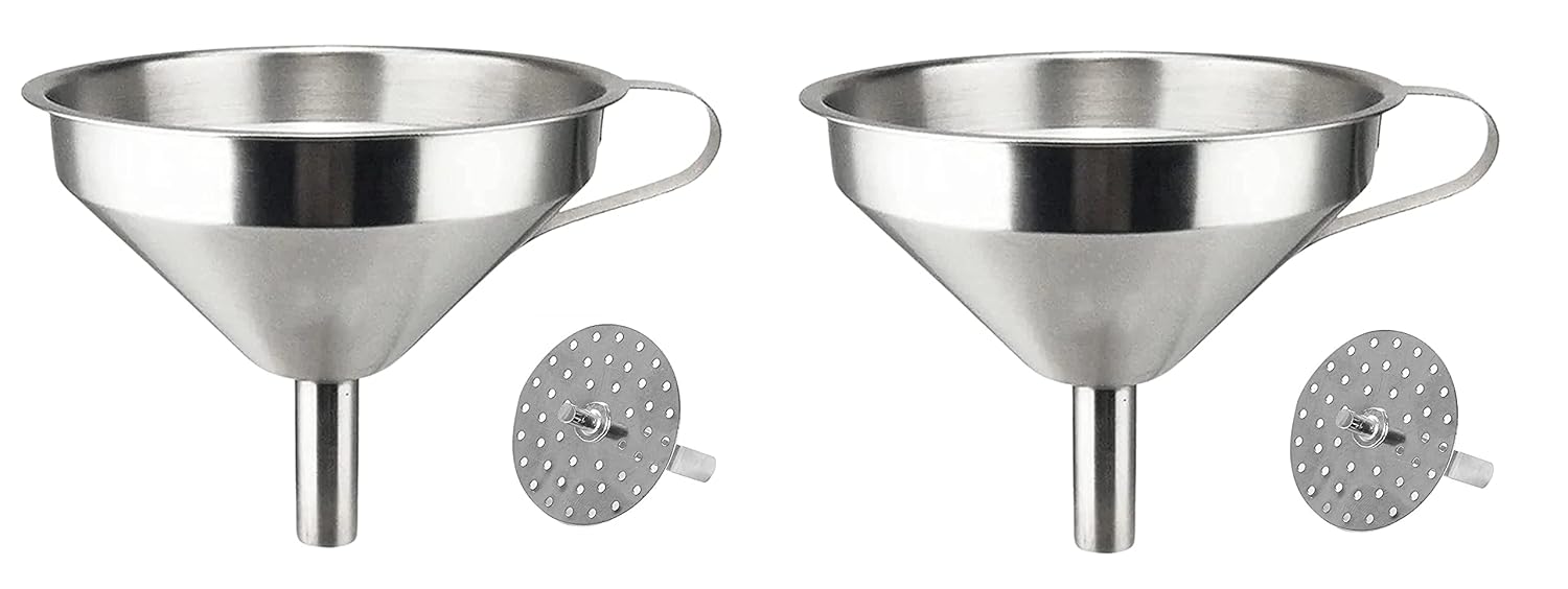 Buy Dynore Stainless Steel Multipupose Funnel With Detachable Strainer ...