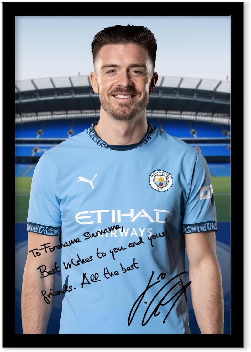 Personalised Jack Grealish Autograph A4 Framed Player Photo for ...
