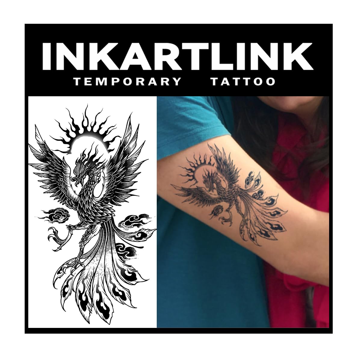 Amazon.com : INKARTLINK Tattoo Tech, 2 Sheets Extra-Large Semi Permanent Tattoo, Adult Art ...