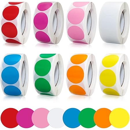 Coloured Dot Stickers Circle Sticker - 4000PCS Round Sticker Dots Set ...