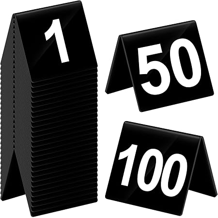 Amazon.com: 100 Pcs Acrylic Table Numbers 1-100 Double Side Numbered ...