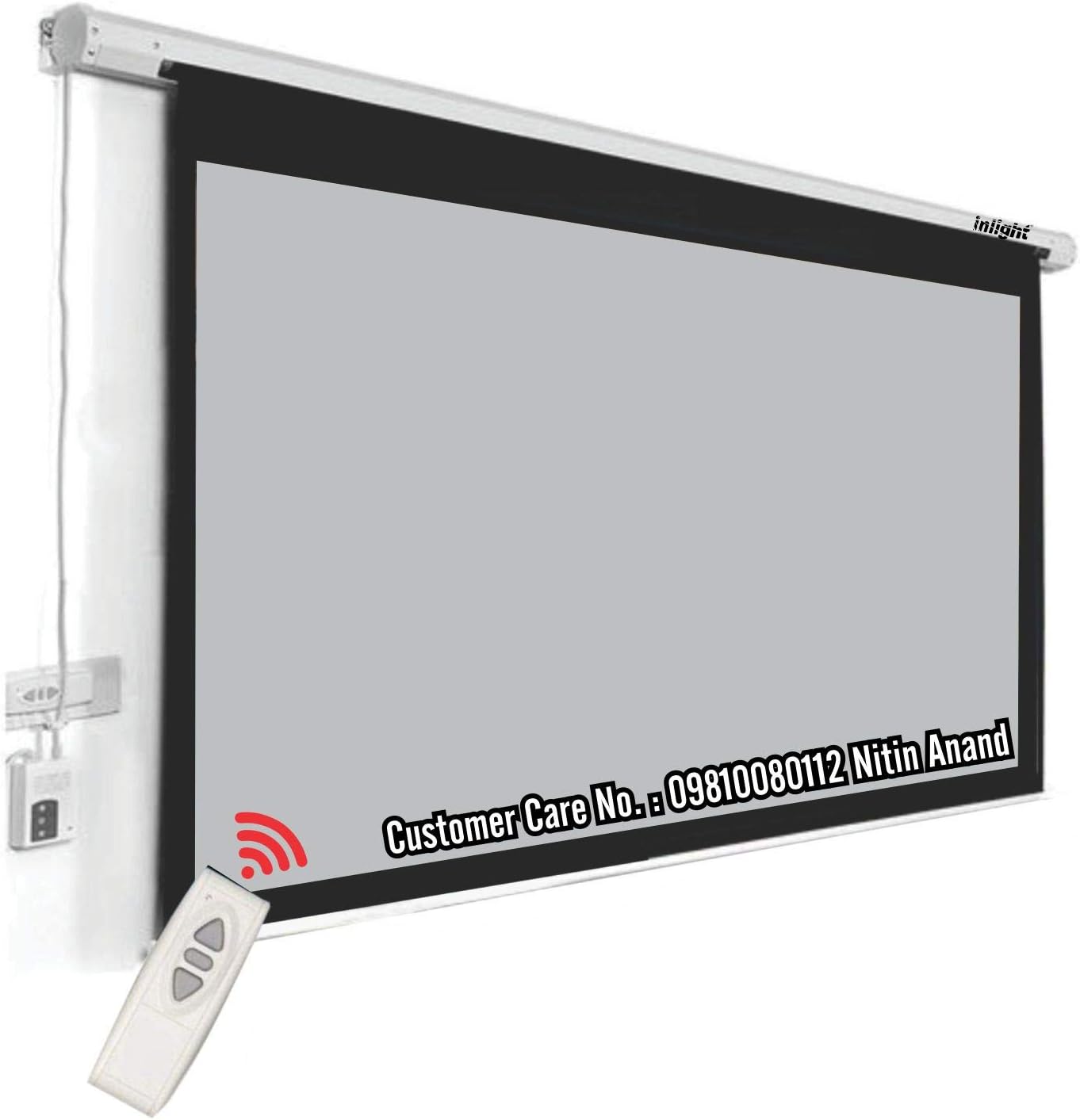 Inlight Imported Motorised Projector Screen in 3D Grey Colour Silver ...