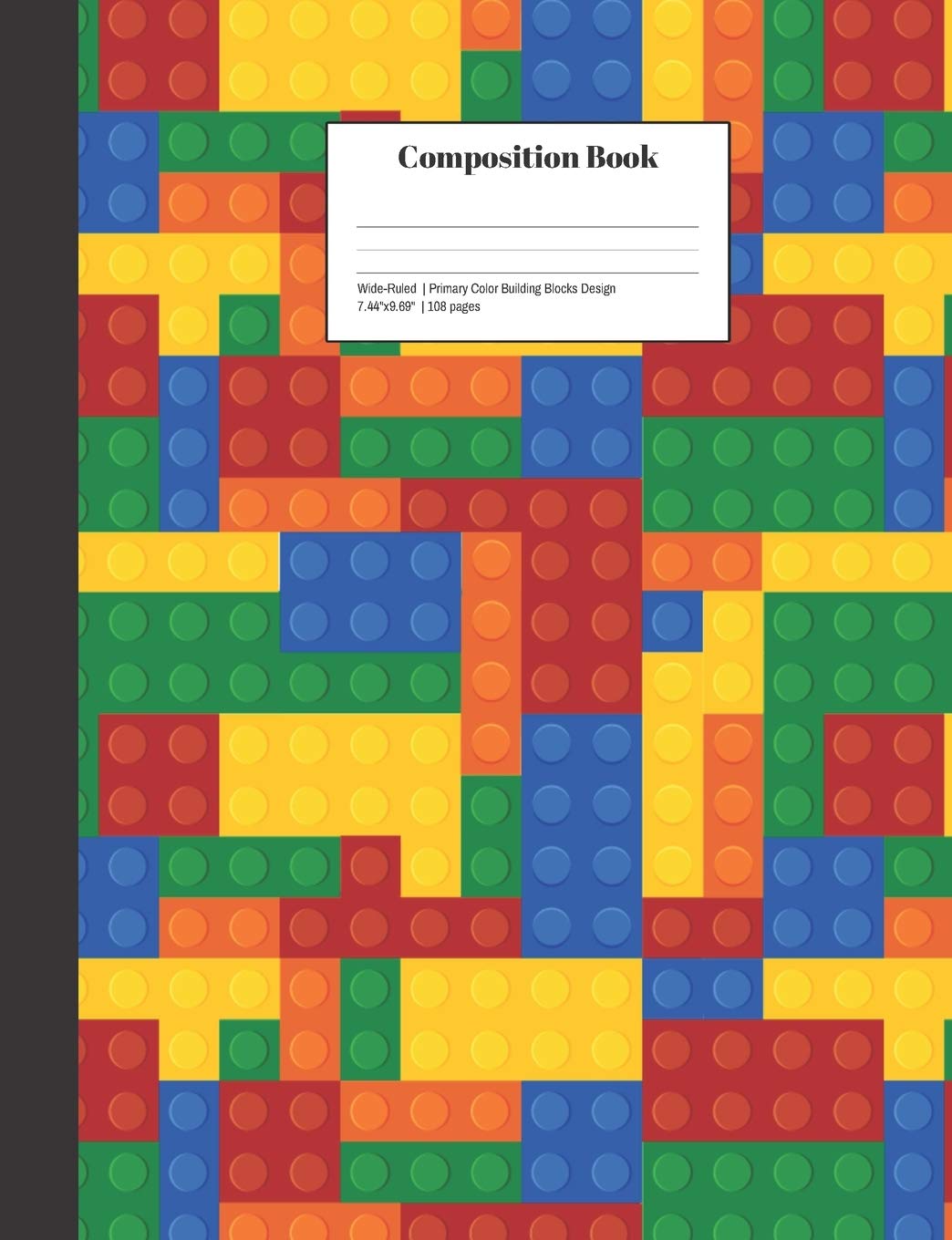 Composition Book Wide-Ruled Primary Color Building Blocks Design: Lined ...