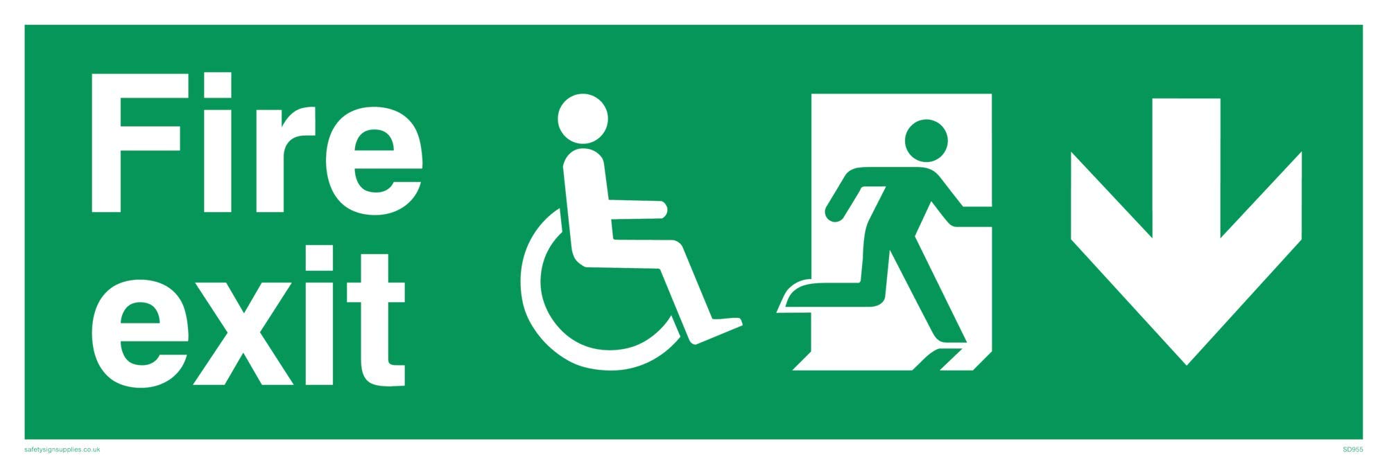 Compare viking signs sd955-l62-ac down arrow disability "fire exit ...