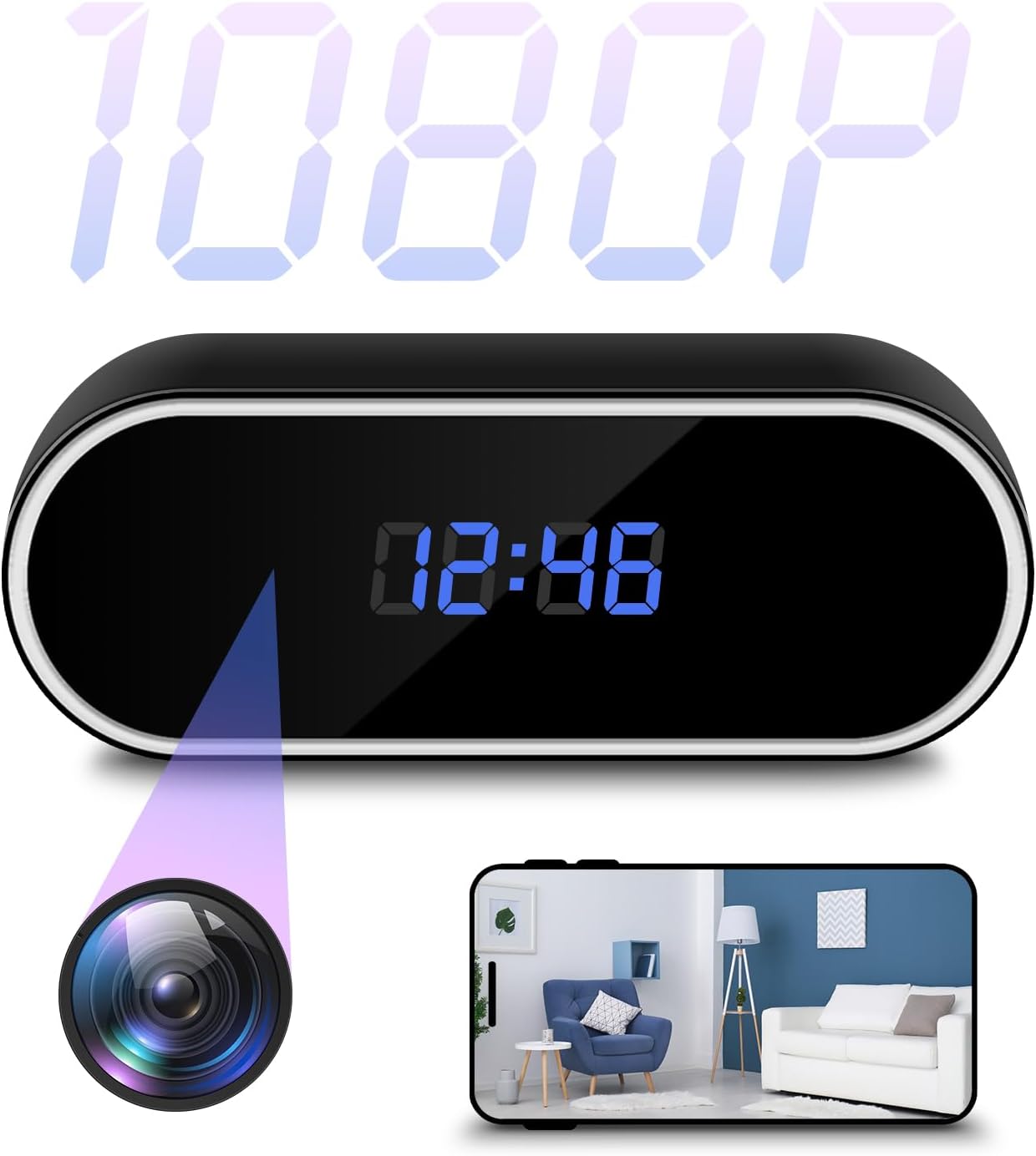 Amazon.com : NJINALW Smart Clock Camera, WiFi HD 1080P Wireless Mini ...