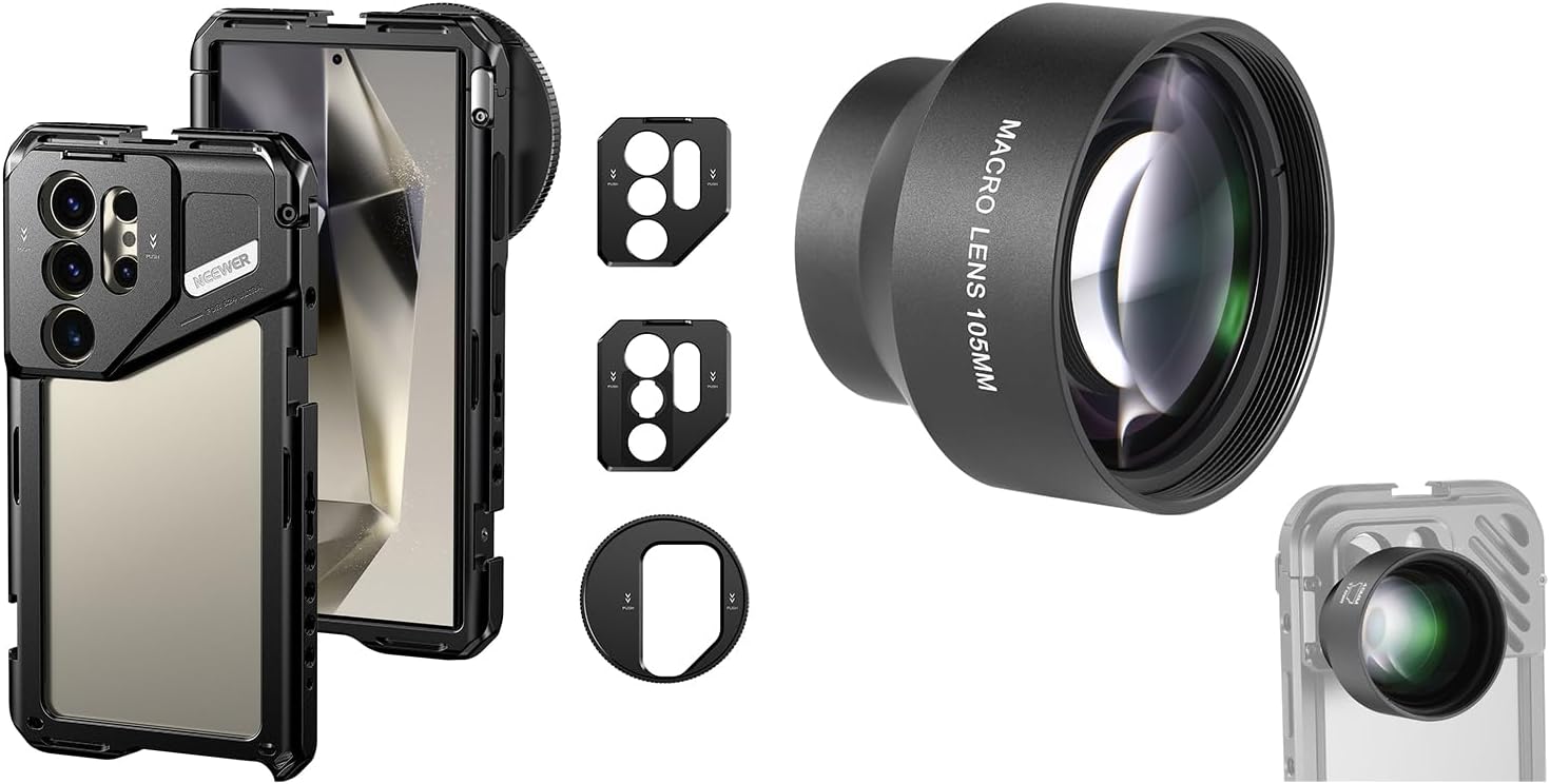 Amazon.com: NEEWER S24 Ultra Phone Cage with 67mm Filter Adapter, 17mm ...