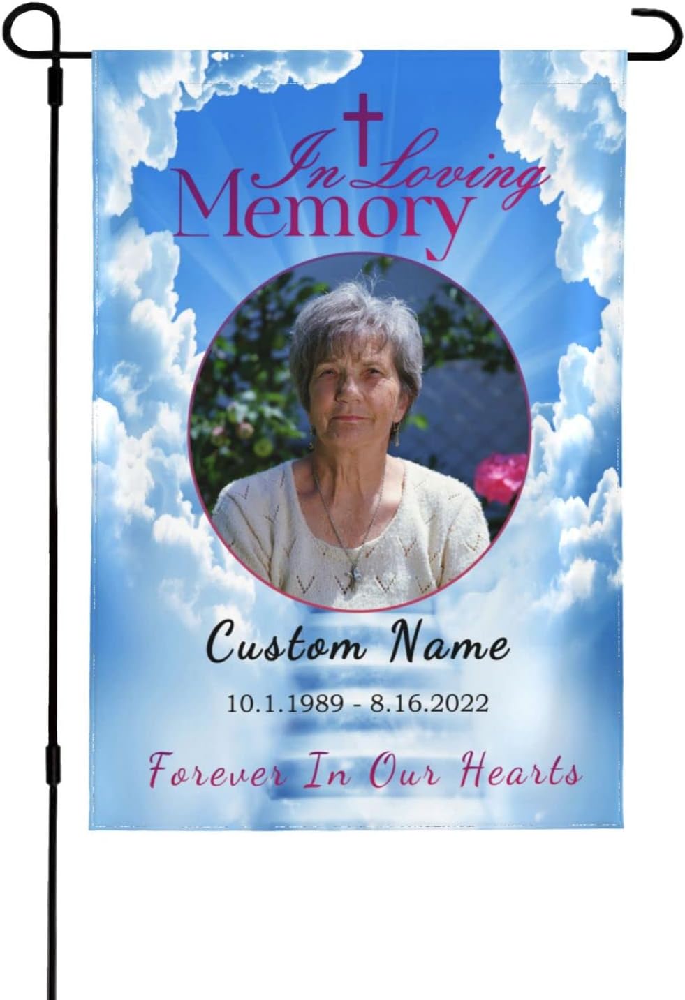 Amazon.com : Custom Memorial Flag,Personalized Memorial Garden Flags in Loving Memory with Photo ...