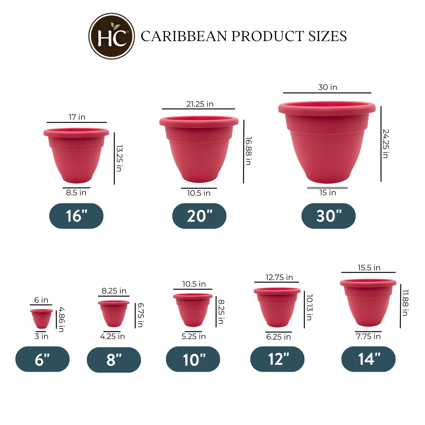 Snapklik.com : The HC Companies 16 Inch Caribbean Planter - Lightweight ...