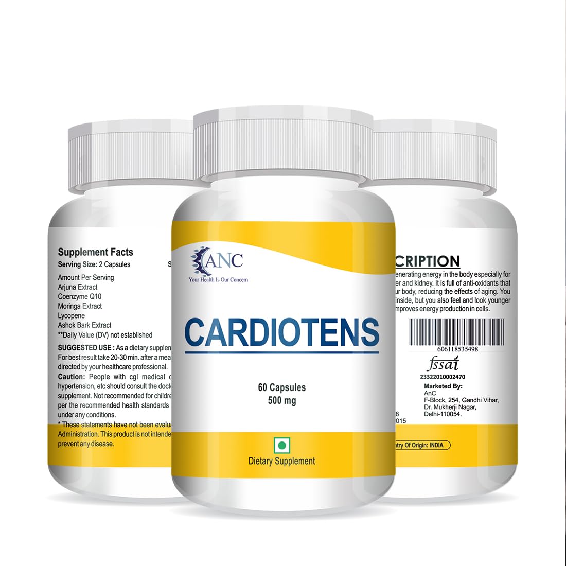 ANC CARDIOTENS with Arjuna Extract & Moringa Extract Heart Health ...