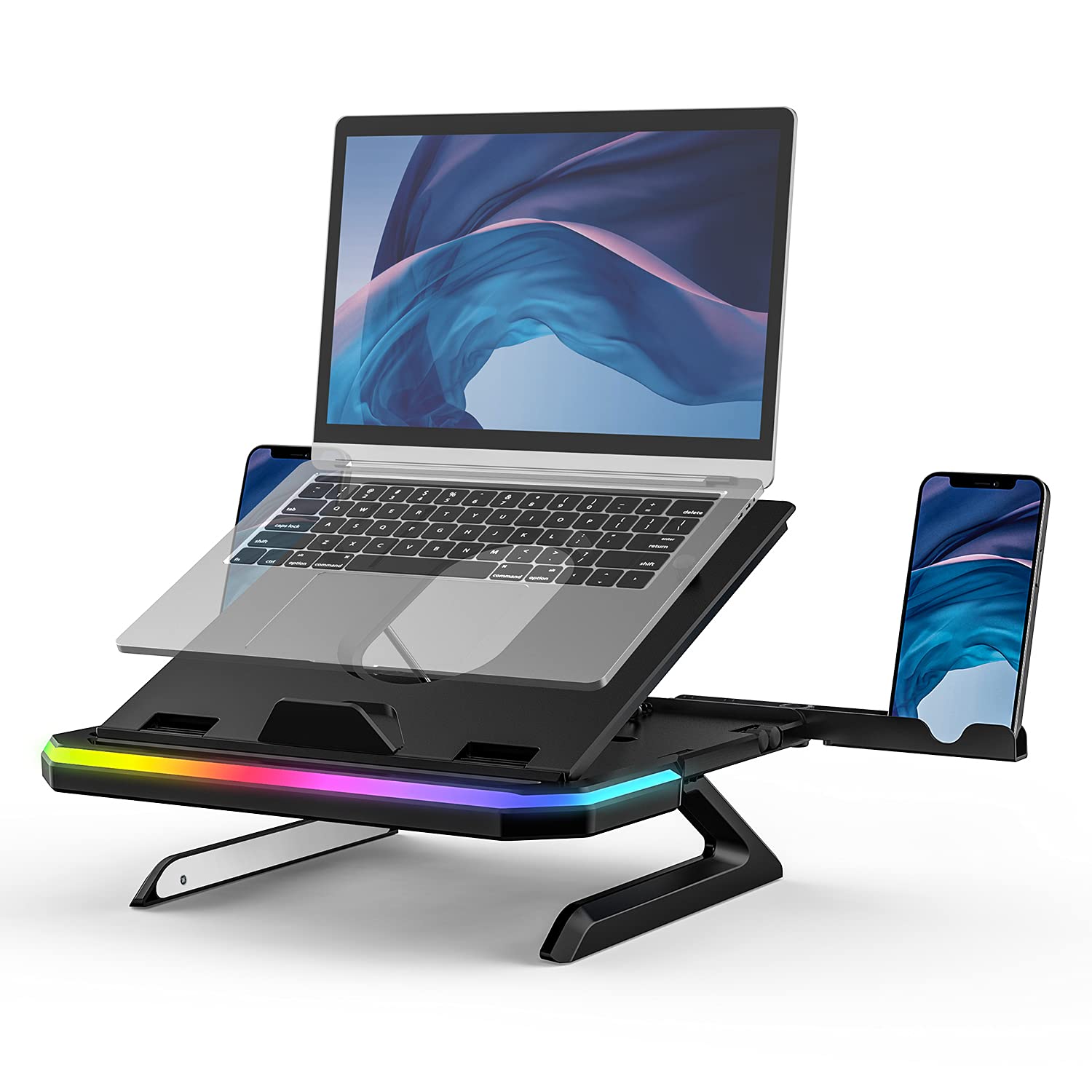 Buy Foldable Laptop Stand with RGB, 9-Segment Height Adjustable Laptop ...