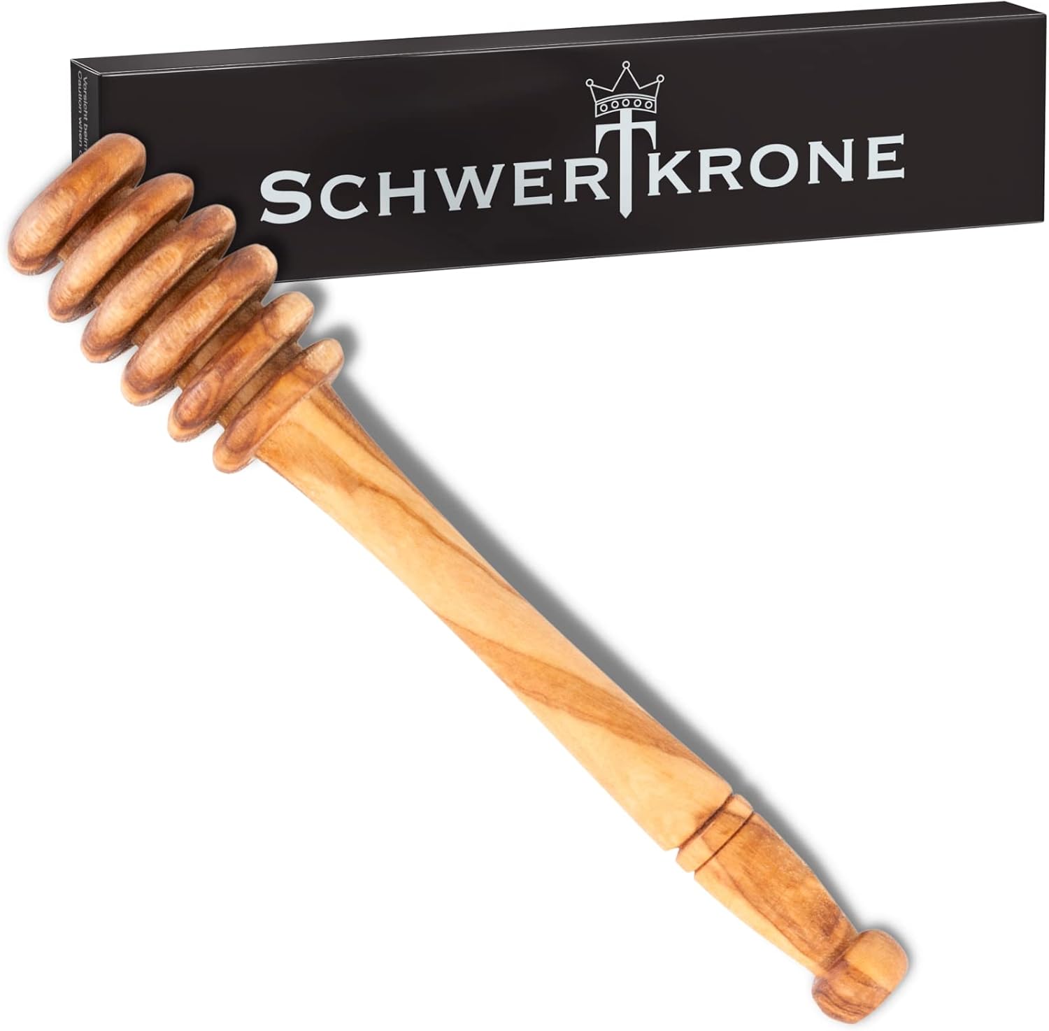 Schwertkrone Honiglöffel Olivenholz- 15cm Honigheber Honigspirale ...
