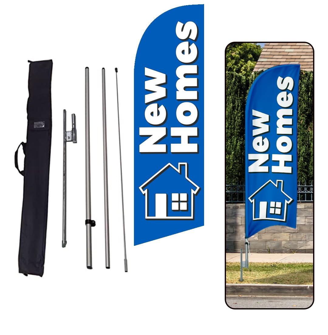 Snapklik.com : New Homes 6ft Swooper Feather Flag For Real Estate ...