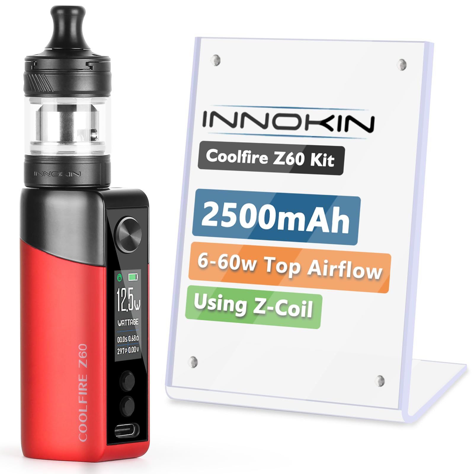 Innokin Coolfire Z60 Vape Starter Kit, E Cigarette Box Mod 2500mAh, 6 ...