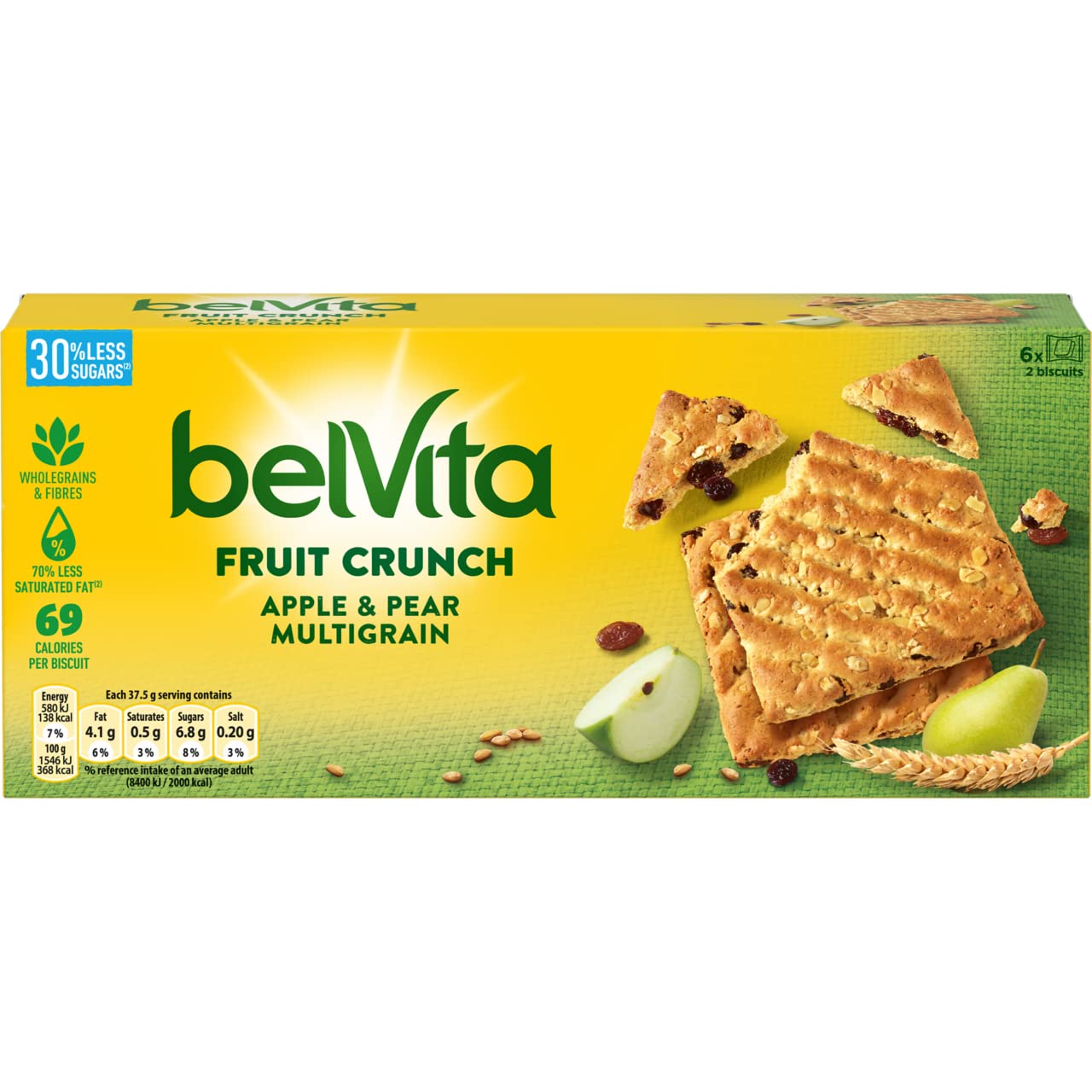 Belvita Fruit Crunch Apple & Pear Multigrain Biscuits 225 g : Amazon.co ...