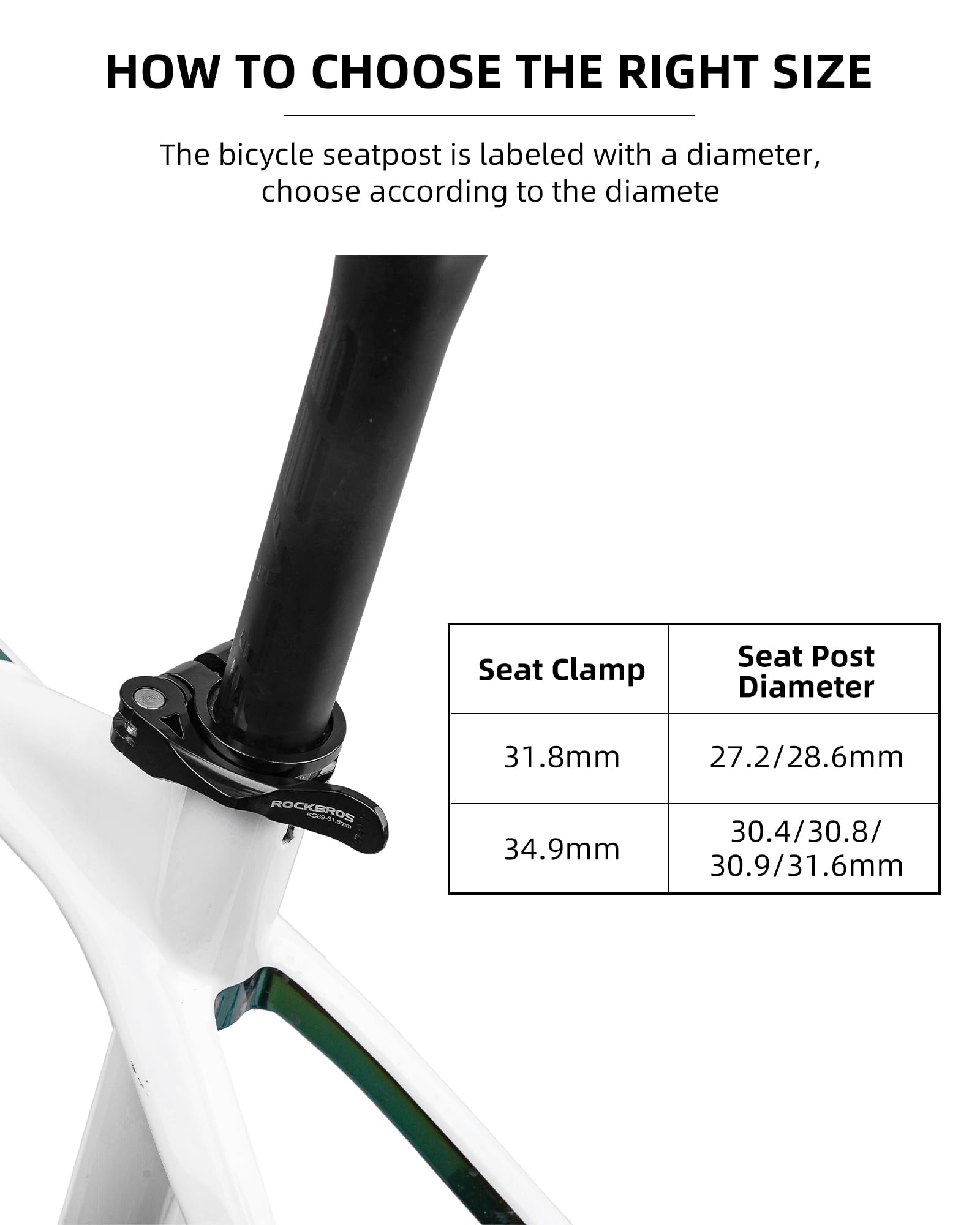 Snapklik.com : Bike Seat Post Clamp Bike Clamp Bicycle Seat Clamp 31.8 ...