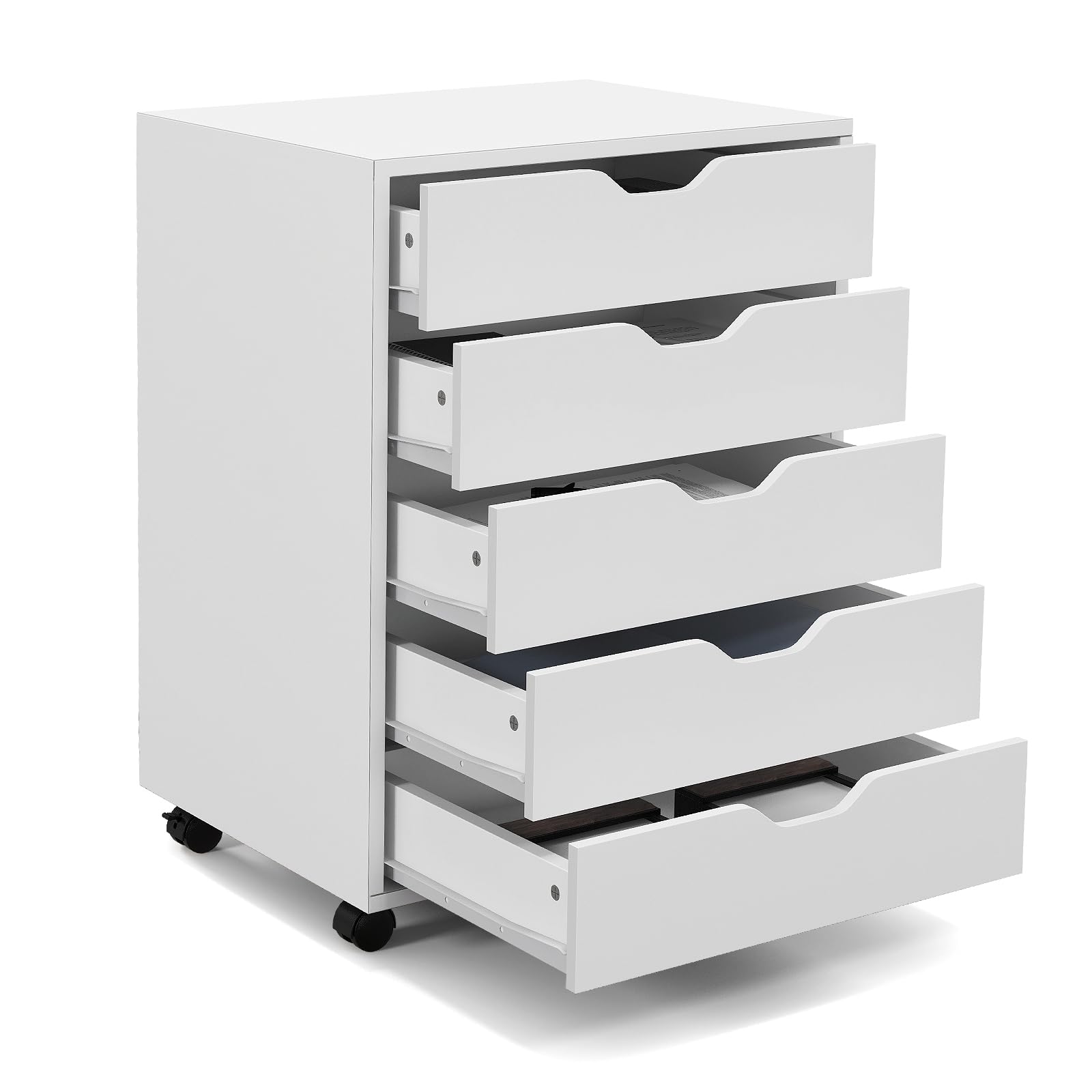 5 Drawer Vertical Moderno Narrow Chest Of 5 Drawers | Black Matte