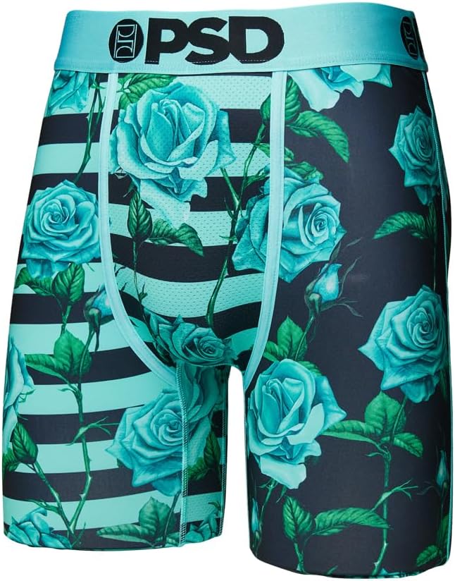 PSD Men's Spliced Roses & Co. Boxer Briefs, Teal, M at Amazon Men’s ...