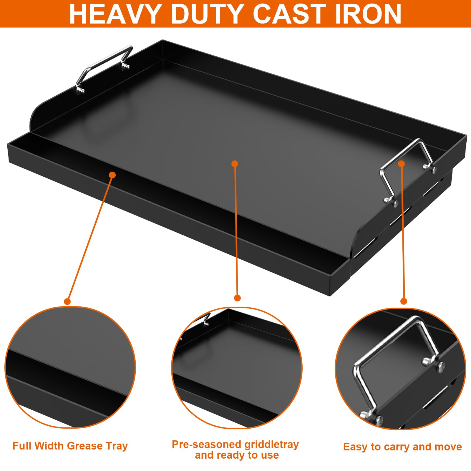 Snapklik.com : Nonstick Griddle Plate For Gas Grill, 17