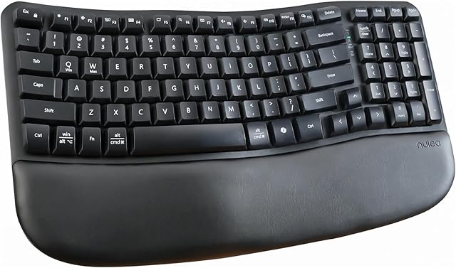 Rt08 Wave Keys Wireless Ergonomic Keyboard With Cushioned Palm Rest ...