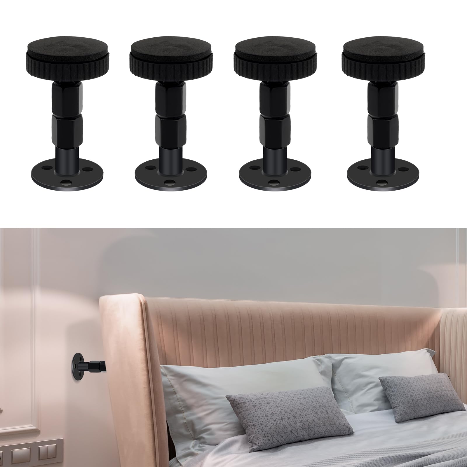 Amazon.com: IPEROT Headboard Stoppers for Wall, 4 Pack Bed Stoppers, 1 ...