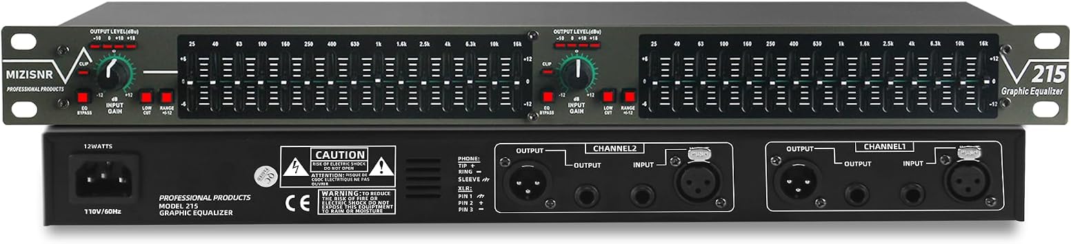 Amazon.com: MIZISNR Graphic Equalizer 15-Band Stereo EQ for Home Audio ...