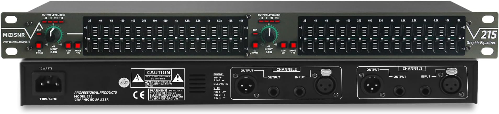 Amazon.com: MIZISNR Graphic Equalizer 15-Band Stereo EQ for Home Audio ...