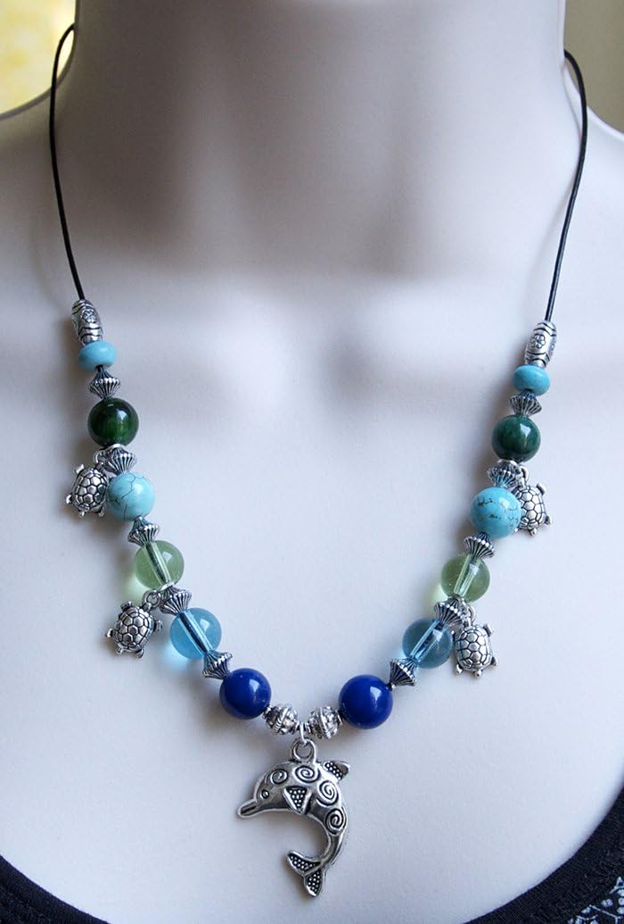 Amazon.com: Sea Life Necklace for Girls Silver Dolphin Pendant Turtle ...