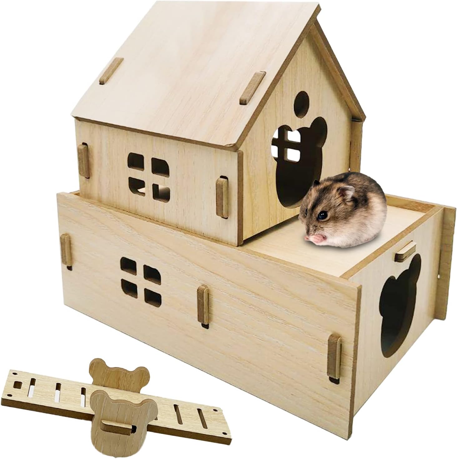 Amazon.com : Hamster Hideout Small Animal House Hide with Windows ...