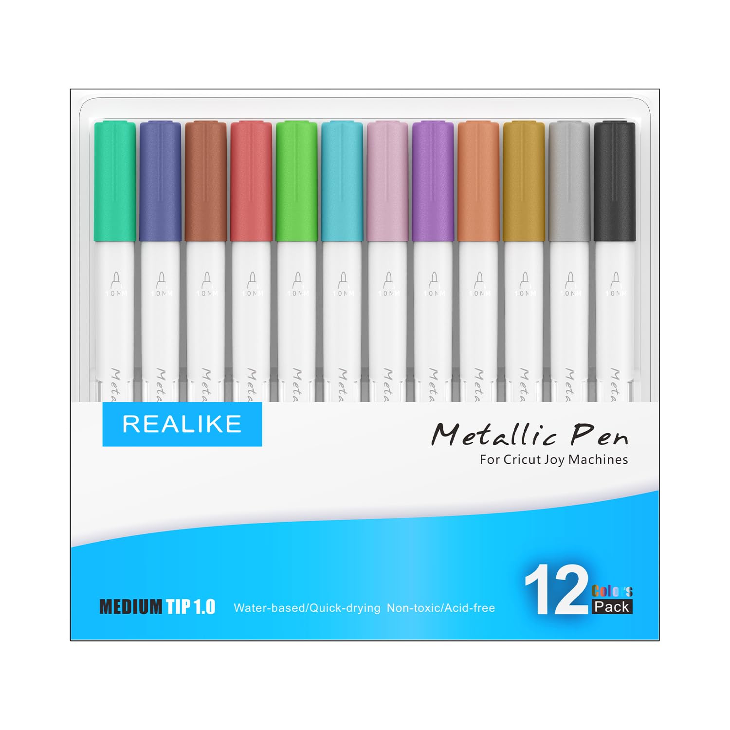 REALIKE Metallic Marker Pens for Cricut Joy pack set of 12 Pens 1.0 ...