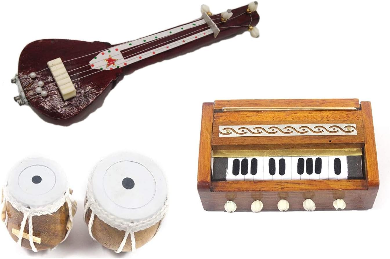 Hafsa International Handmade Miniature Tanpura Sitar 8.5 inch Table Top ...