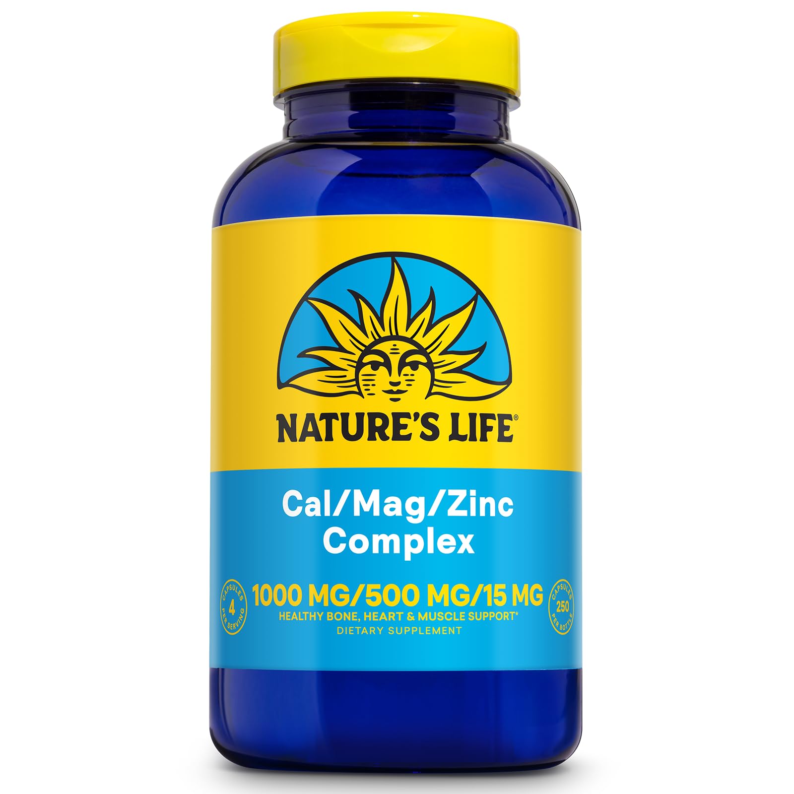 Amazon.com: NATURE'S LIFE Cal Mag Zinc Complex 1000mg / 500mg / 15mg ...