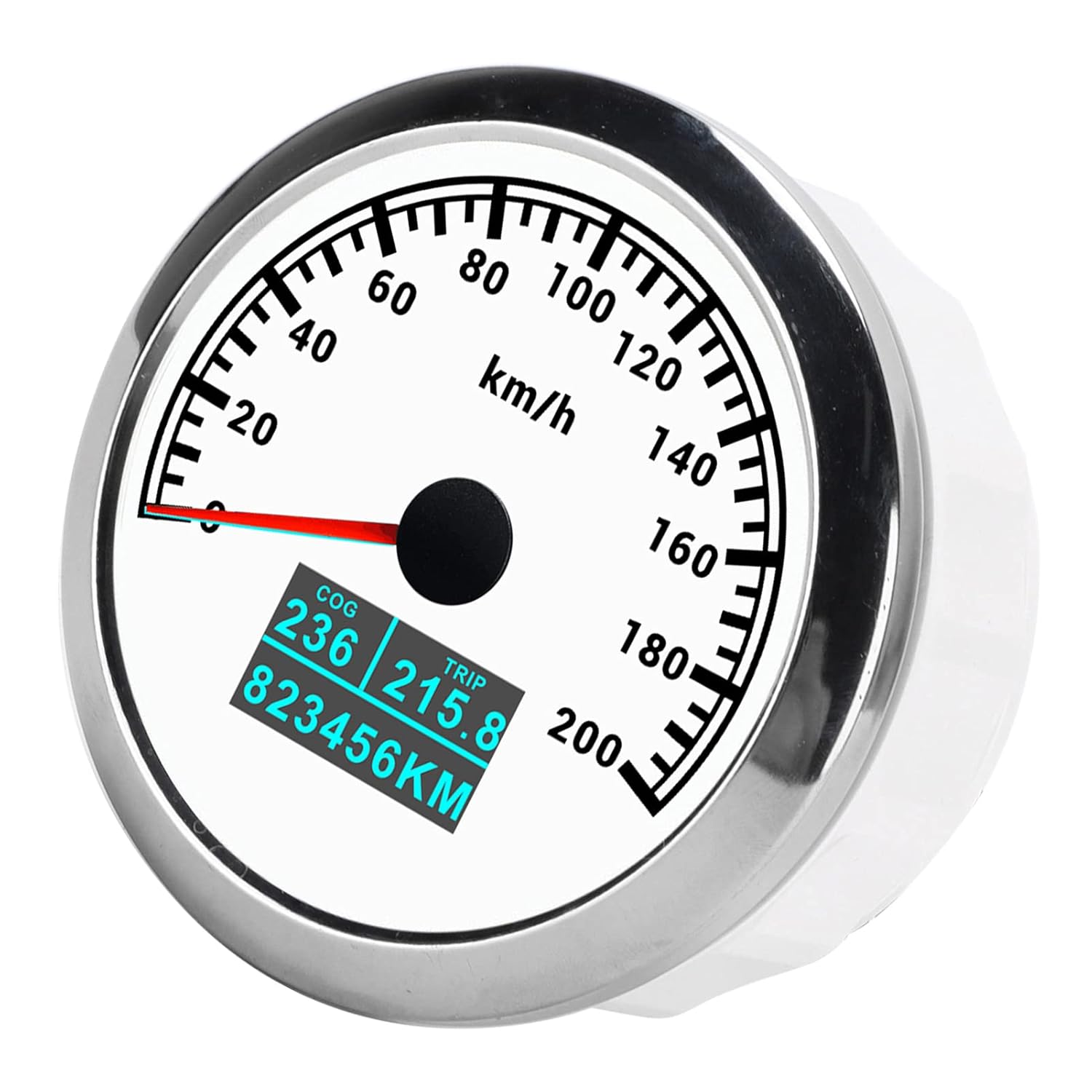 GPS Speedometer, Speed Gauge LCD Display Stainless Steel Bezel COG Trip ...