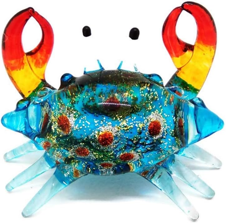 Amazon.com: WitnyStore Tiny 2½" Sparkling Blue Red Crab Figurine ...