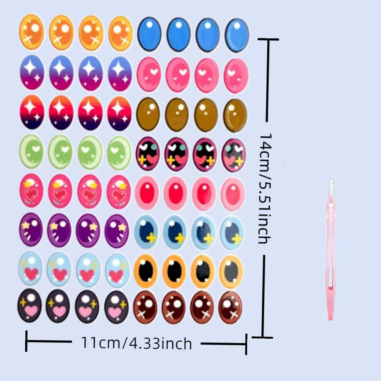 Arts And Crafts For Dolls 1Sheet Colorful Cartoon Eyes Stickers Cute ...