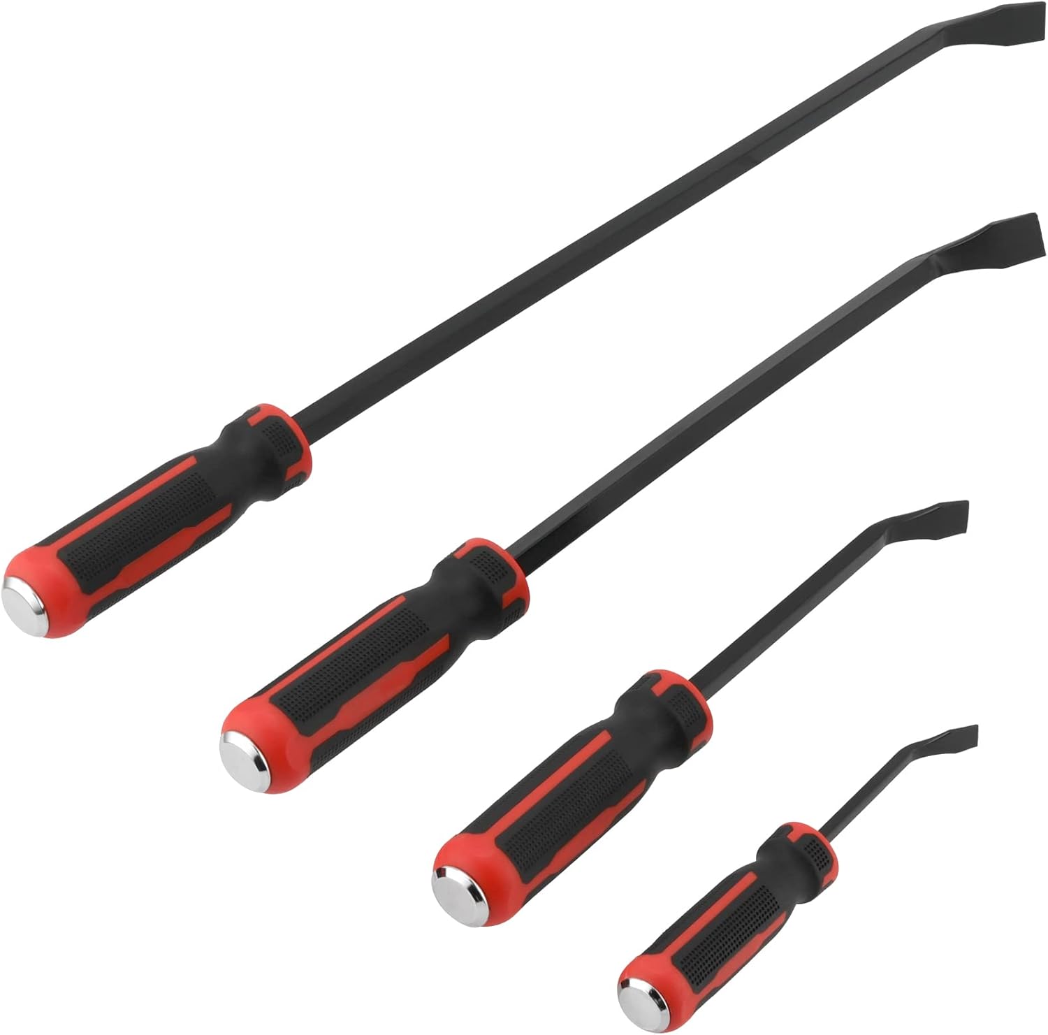 SEHOI 4 Piece Pry Bar Set, 8/12/18/24 Inches Angled Tip Pry Bar, Heavy ...