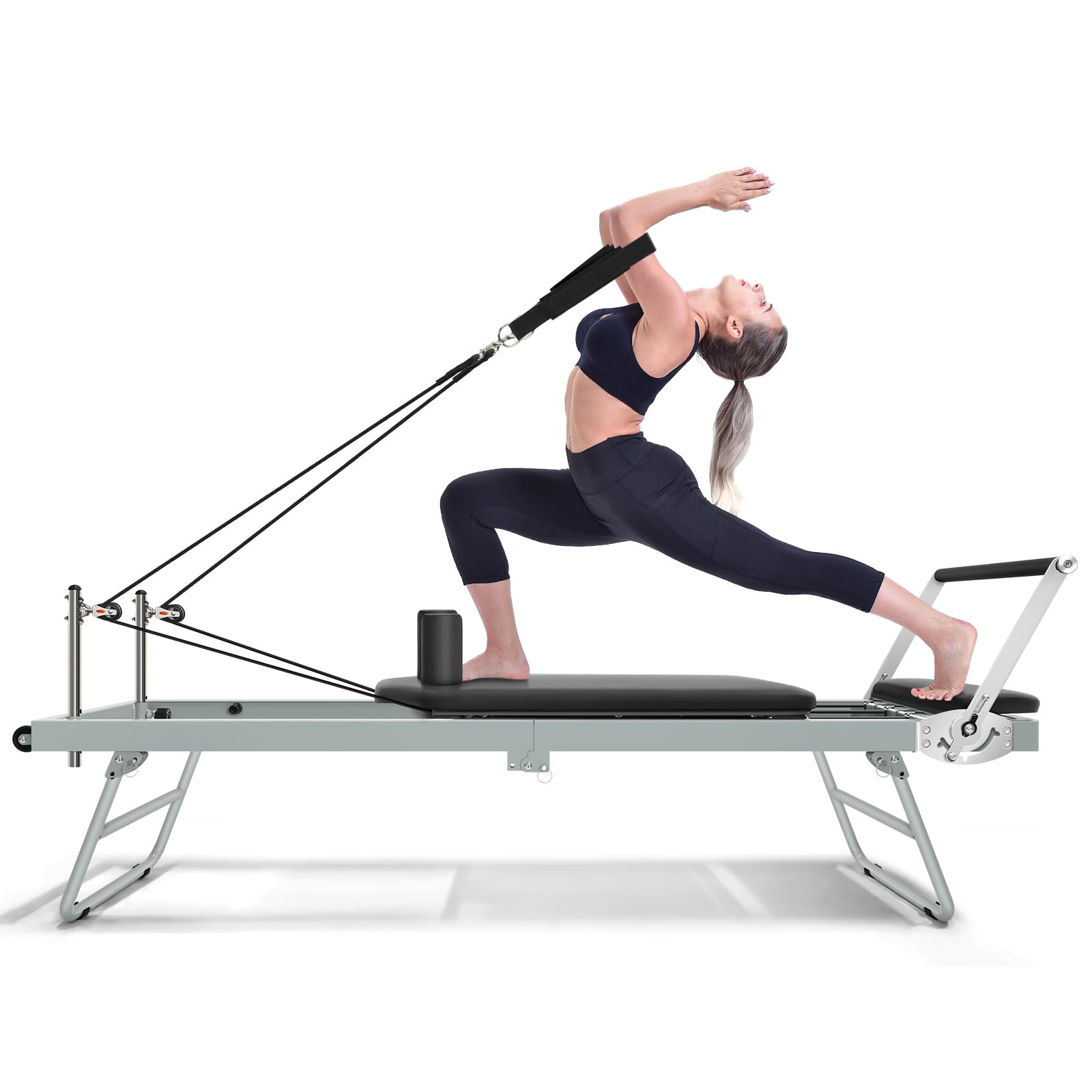 Amazon.com : Foldable Pilates Reformer Machine with Adjustable ...